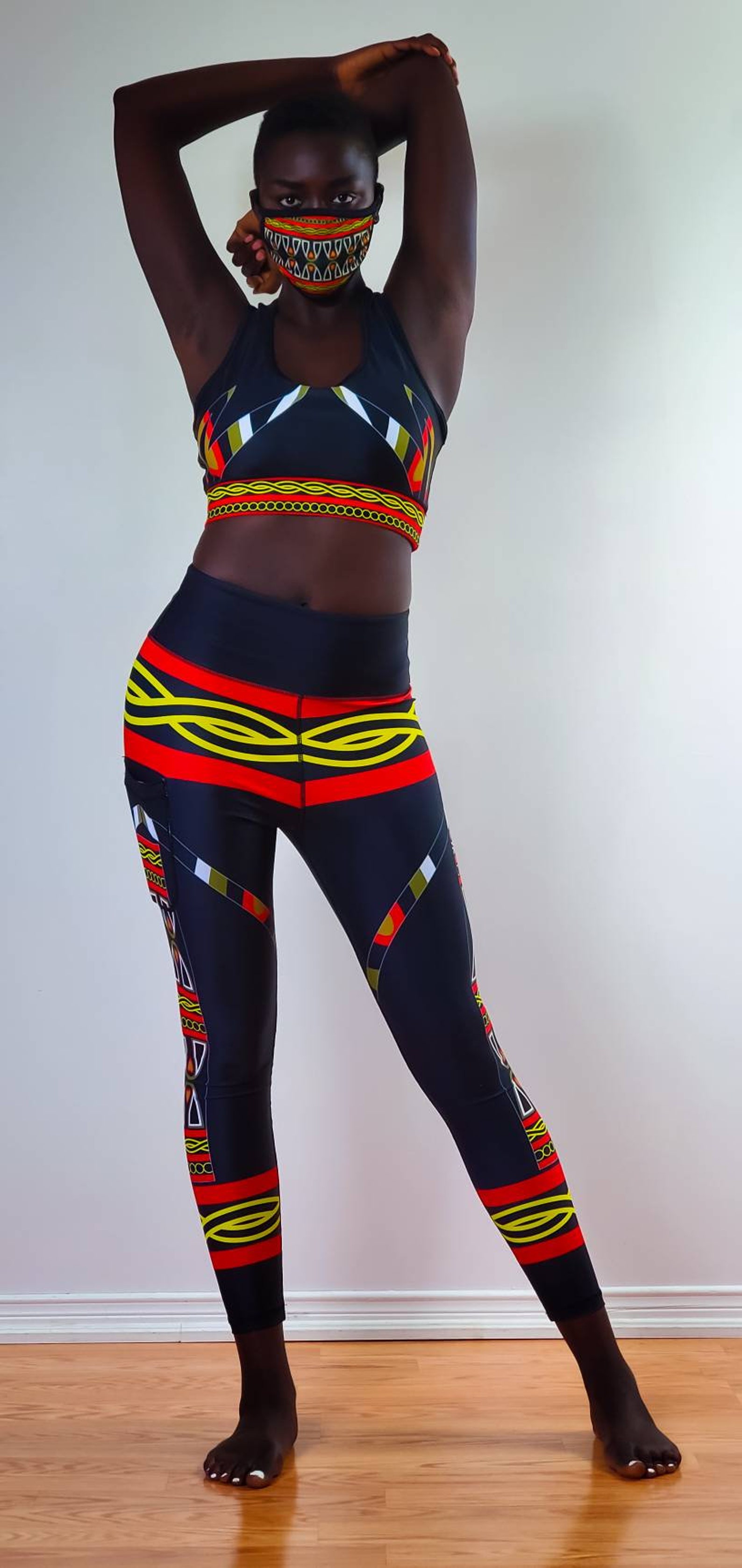 Kente Activewear, African Print Activewear, Dashiki Activewear, African ...