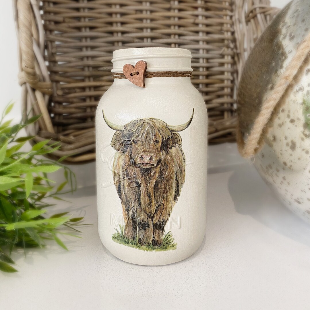 Highland Cow Mason Jar - Etsy