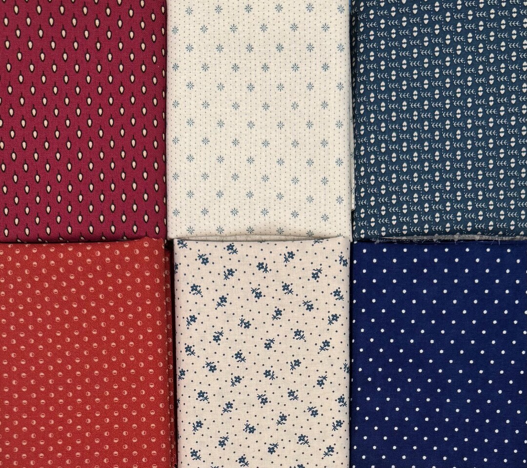 Six Fat Quarter Stack of Red, White, & Blue Civil War Reproductions - Etsy