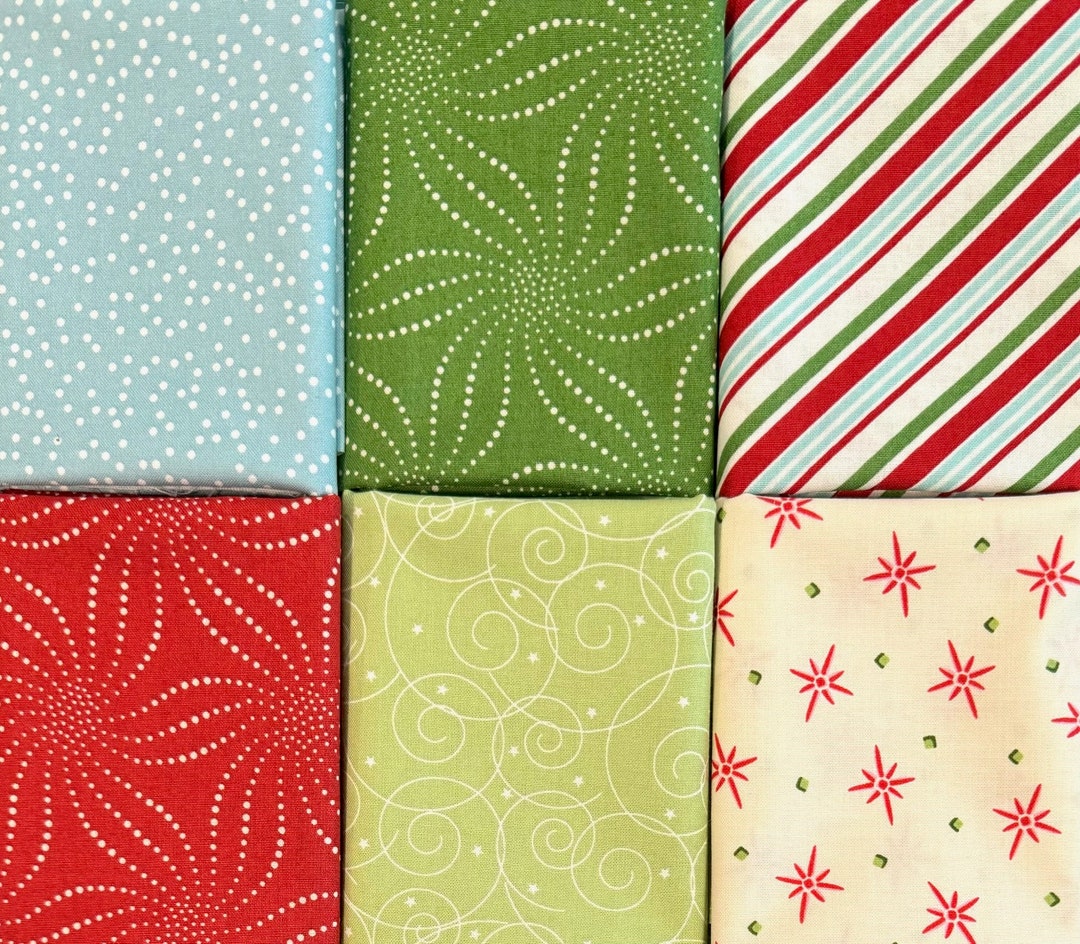 Six Christmas Fat Quarter Stack - Etsy
