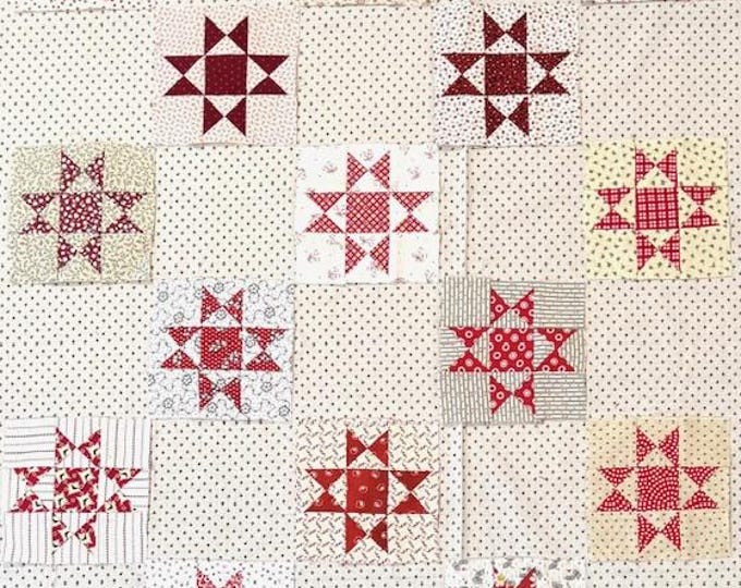 One Hundred Red-and-white Star Blocks - Etsy