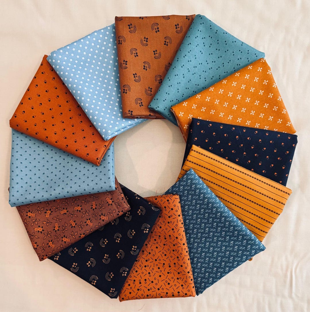 12 Fat Quarter Stack of Cheddars and Blues (3 Yards!) - Etsy