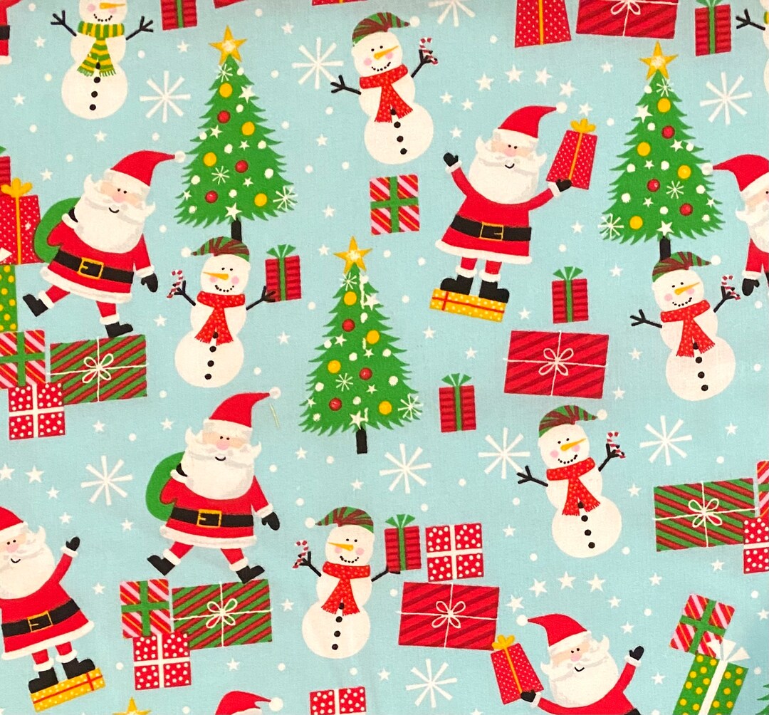 Bolt End 203 TWO YARDS Novelty Christmas Fabric (santa, Snowmen ...