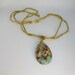 Pendant Necklace, Gold Copper Bornite, Drop-shaped and With Two-strand ...