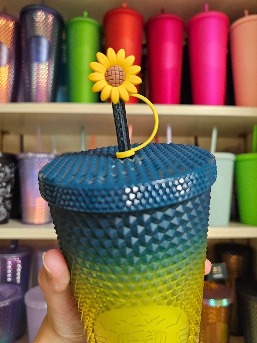 Sunflower Straw Charm With LID Handmade One of a Kind ...
