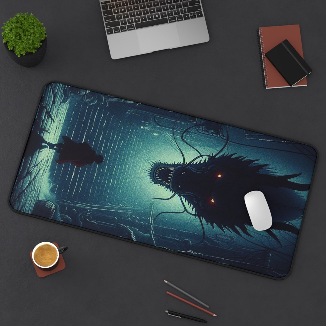 80s Anime Horror Manga Desk Mat Retro Horror Aesthetic Fantasy Gaming ...