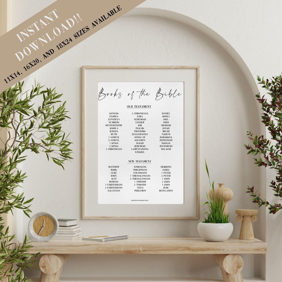 Books of the Bible Poster - INSTANT DOWNLOAD - Etsy