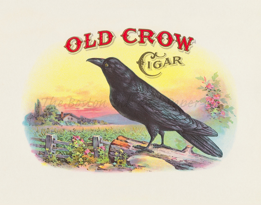 Old Crow Cigar Lounge Wall Decor Vintage Man Cave Sign Unique - Etsy