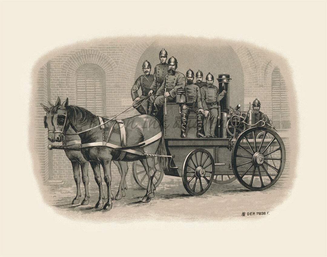 Firefighter Gift Vintage Fire Department Fireman House Office Wall ...