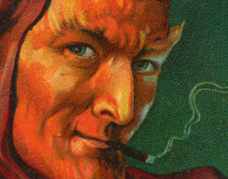 Devil Playing Guitar Satanic Home Decor Wall Art Unique Mephisto Fine ...