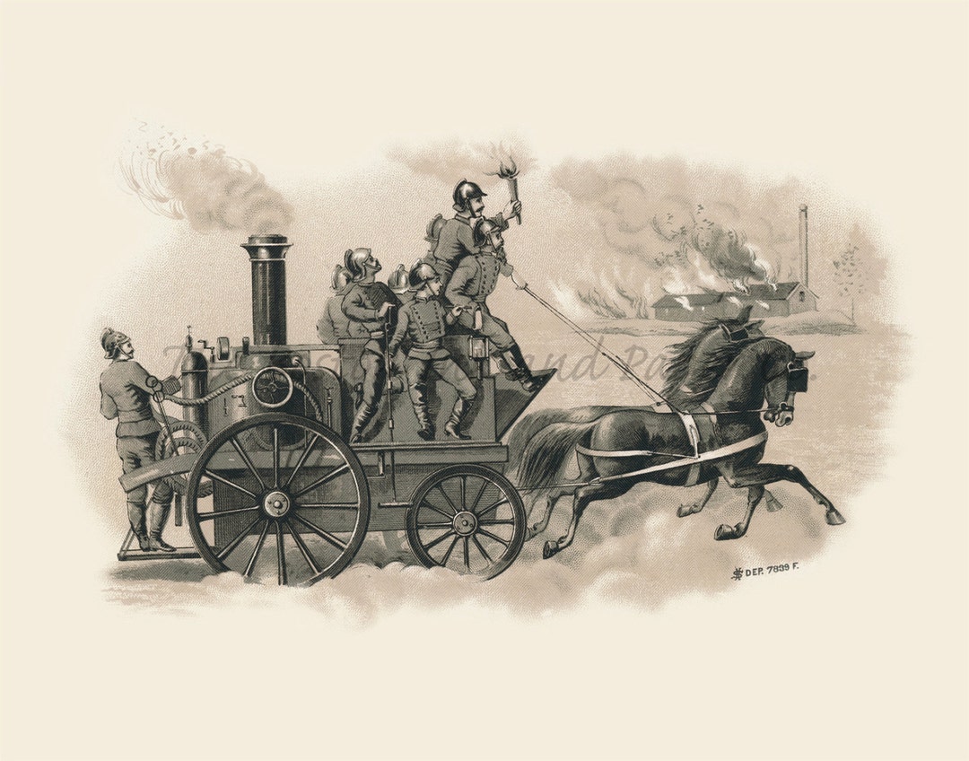 Firefighter Gift Vintage Fire Department Fireman House Office Wall ...