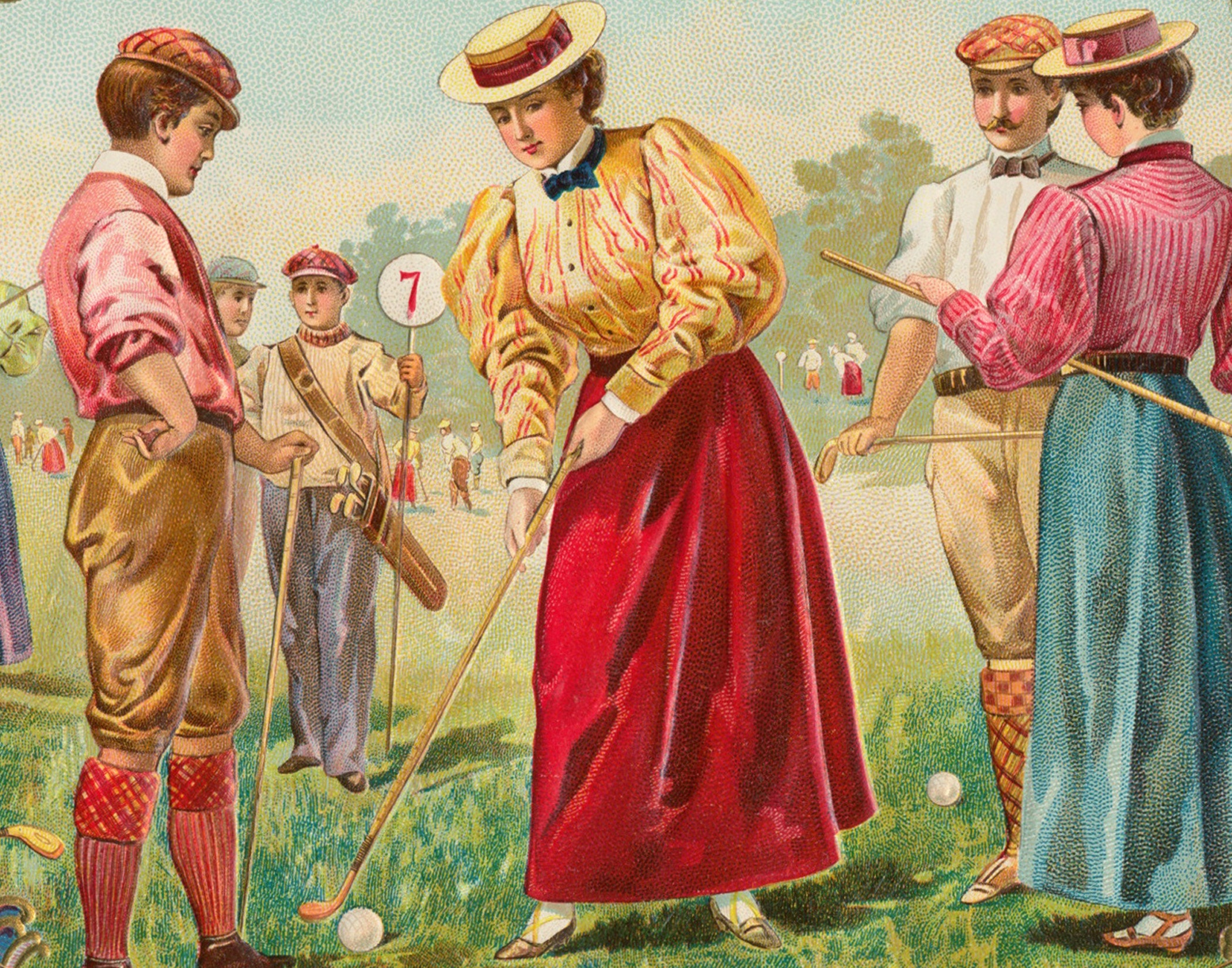 Vintage Golf Wall Decor Victorian Lady Golfer Feminist Woman Art Prints ...