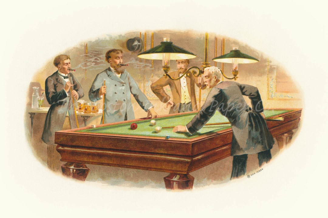 Old West Pool Hall Billiards Parlor Home Office Wall Decor Art - Etsy