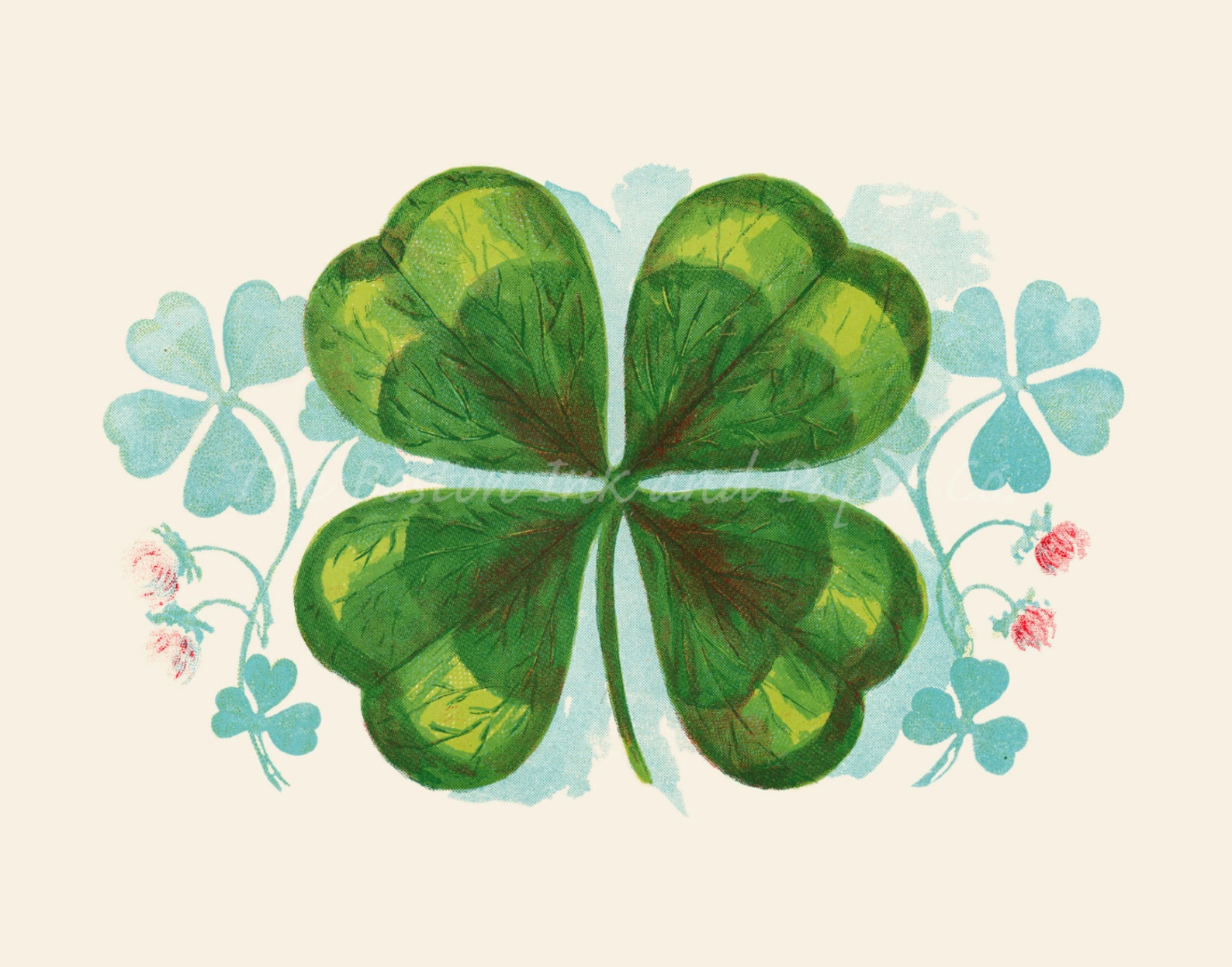 Four Leaf Clover Vintage Irish Home Office Wall Decor Unique - Etsy