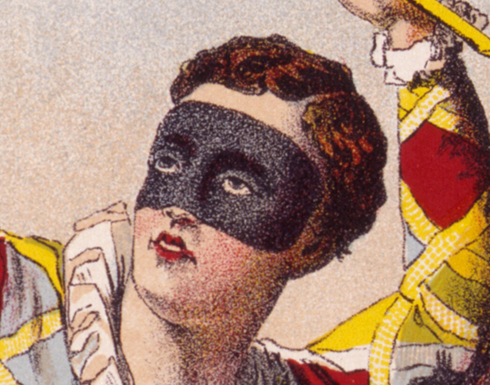 Harlequin Medieval Dress Jester in Motley Clothing Vintage Home Office ...