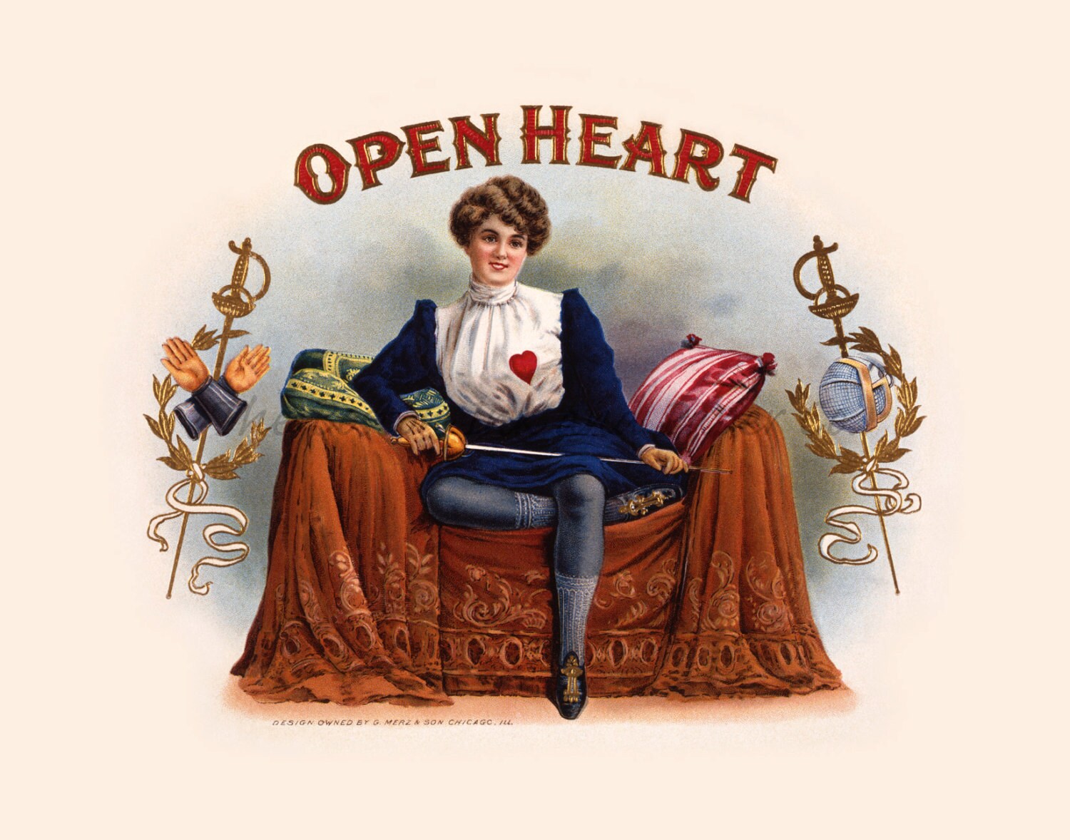 Open Heart Vintage Fencing Sword Fighting Lady Sword Girls With Swords ...