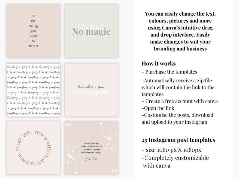 25 Motivational Editable Instagram Post Template Canva Insta Templates ...