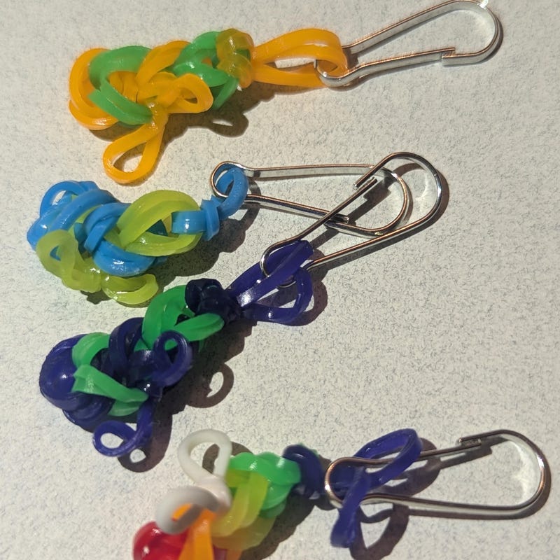 Rainbow Loom Keychain - Etsy