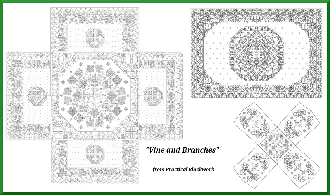 Vine and Branches Altar Vestments Design PATTERN (HAND WORK) in Counted ...