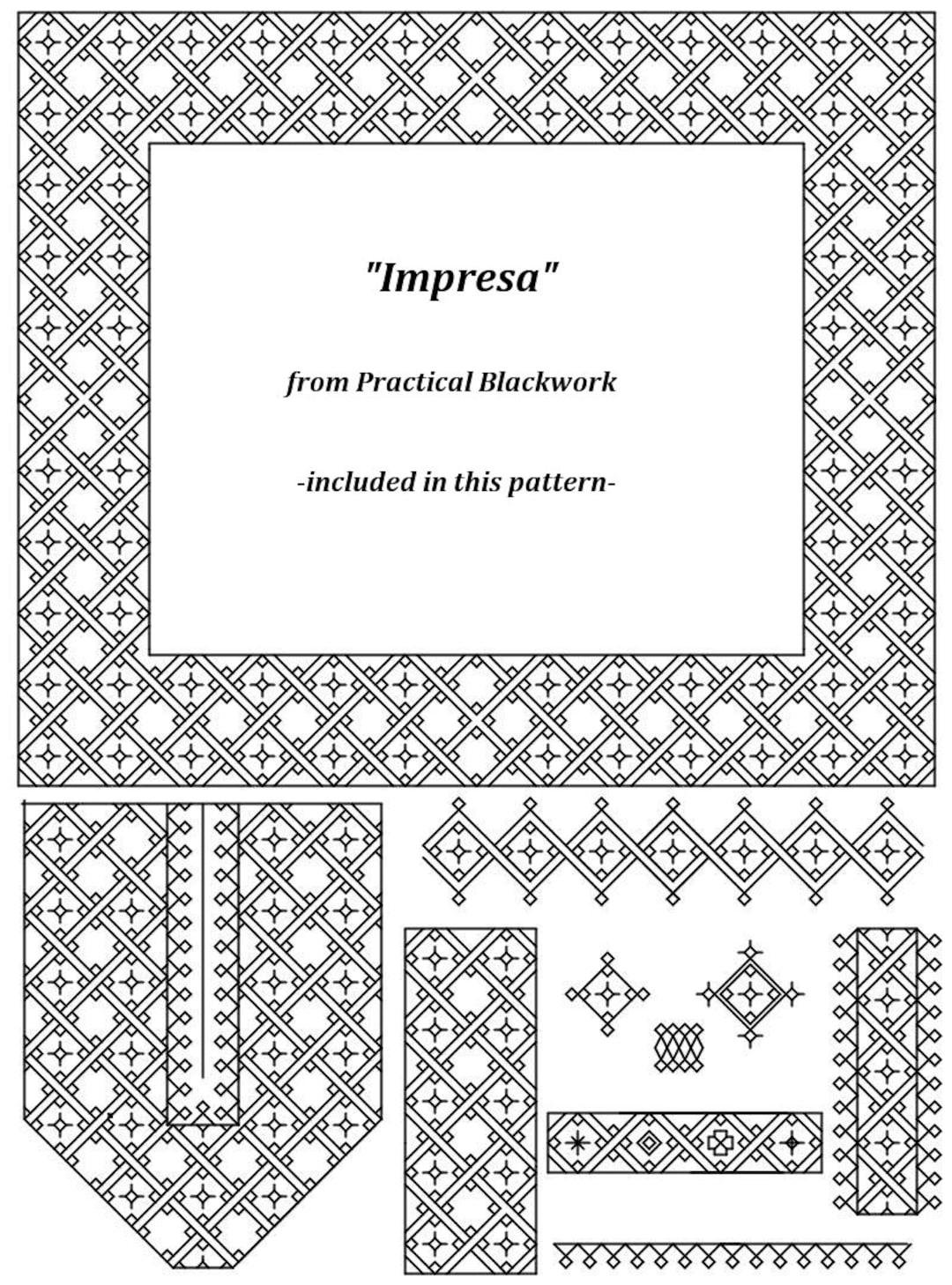Impresa - un patrón de diseño Blackwork contado de Spanishwork (TRABAJO ...