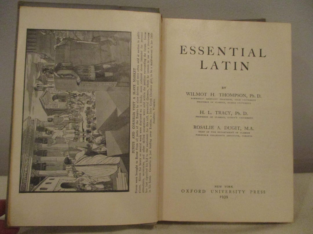 1946 Latin Textbook,essentil Latin by Thompson,latin Course,ancient ...