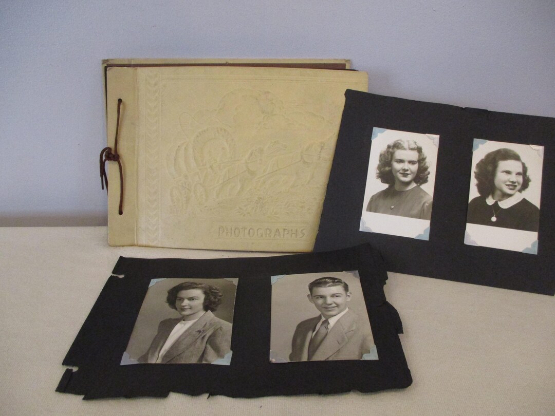 1940s Photo Album With Graduate Pictures,black and White Portraits of ...