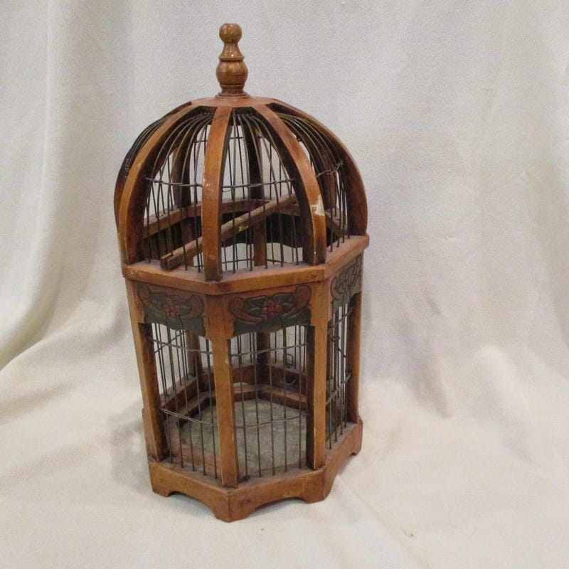 Wood Wire Bird Cage - Etsy