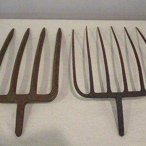 2 Salvage Garden Fork Heads,pitch Fork,hay Fork,rusty Salvage Metal ...