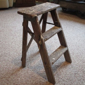 Wood Step Ladder,small Step Ladder,photo Prop,plant Stand,step Stool ...