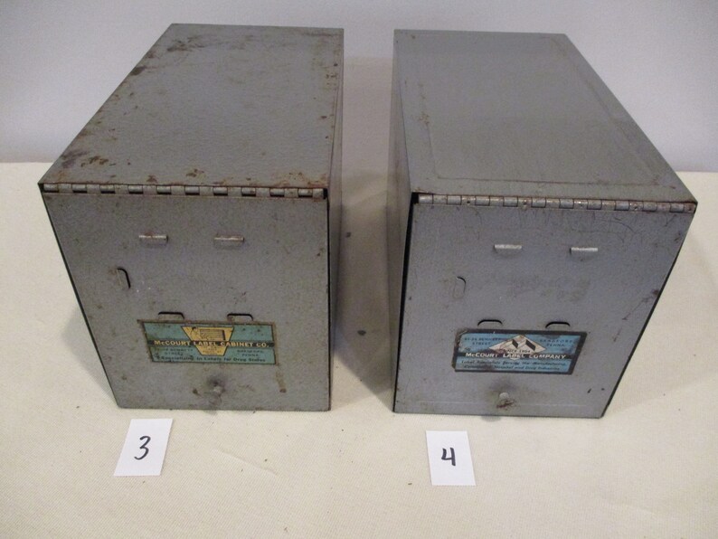 Metal Prescription File Boxgray Pharmacy File Boxapothecary | Etsy