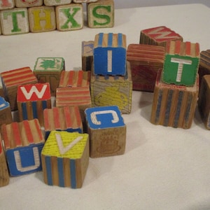 Alphabet Blocks,81 Wood Letter Blocks,nursery Decor,wood Blocks,craft ...