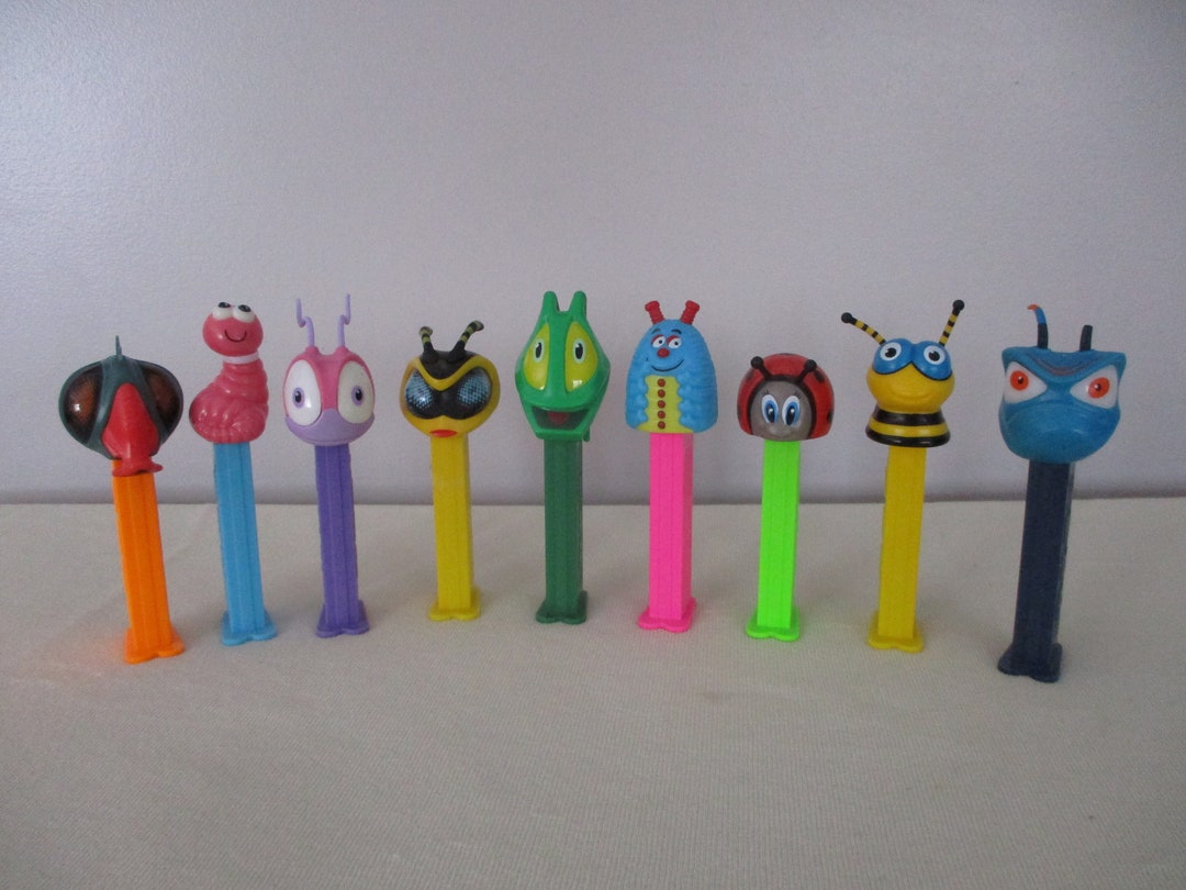 Bugz Pez Dispensers,complete Set Bugz Pez,caterpillar Pez,bee Pez,lady ...