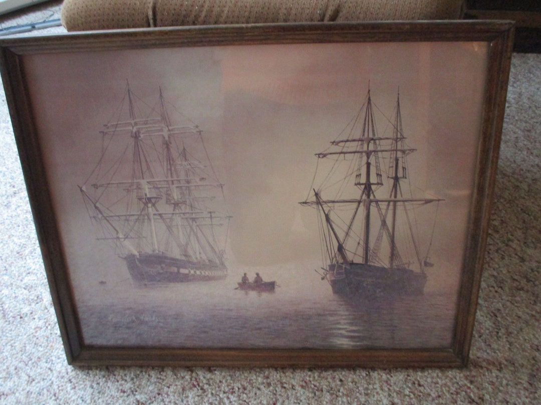 Tall Ships by Frederick Fields,clipper Ship Picture in Frame,galleon ...