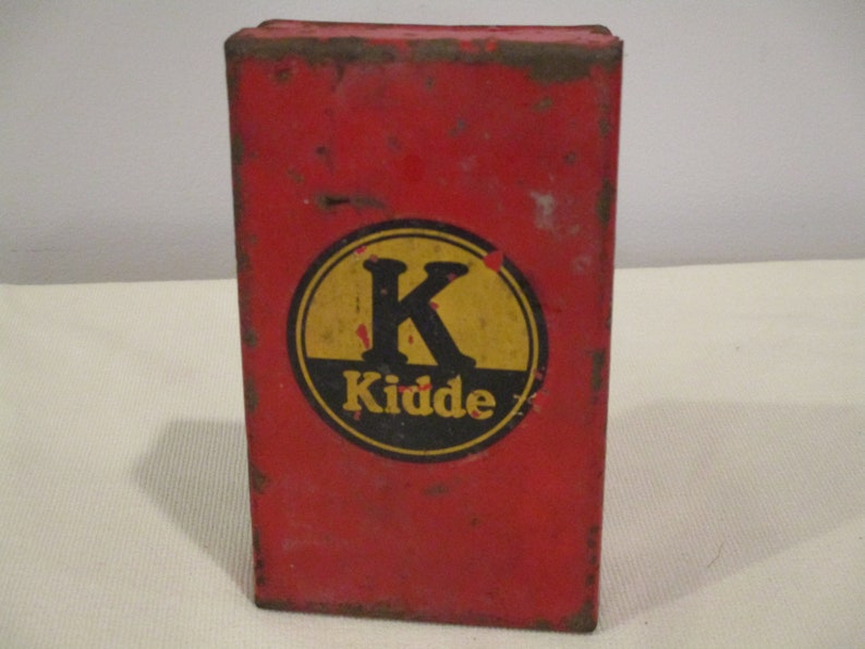 Small Red Metal Boxindustrial Metal Boxsalvage Metal - Etsy