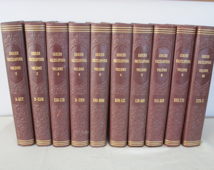 1955 Grolier Encyclopedia Complete Set,embossed Decorative Books ...
