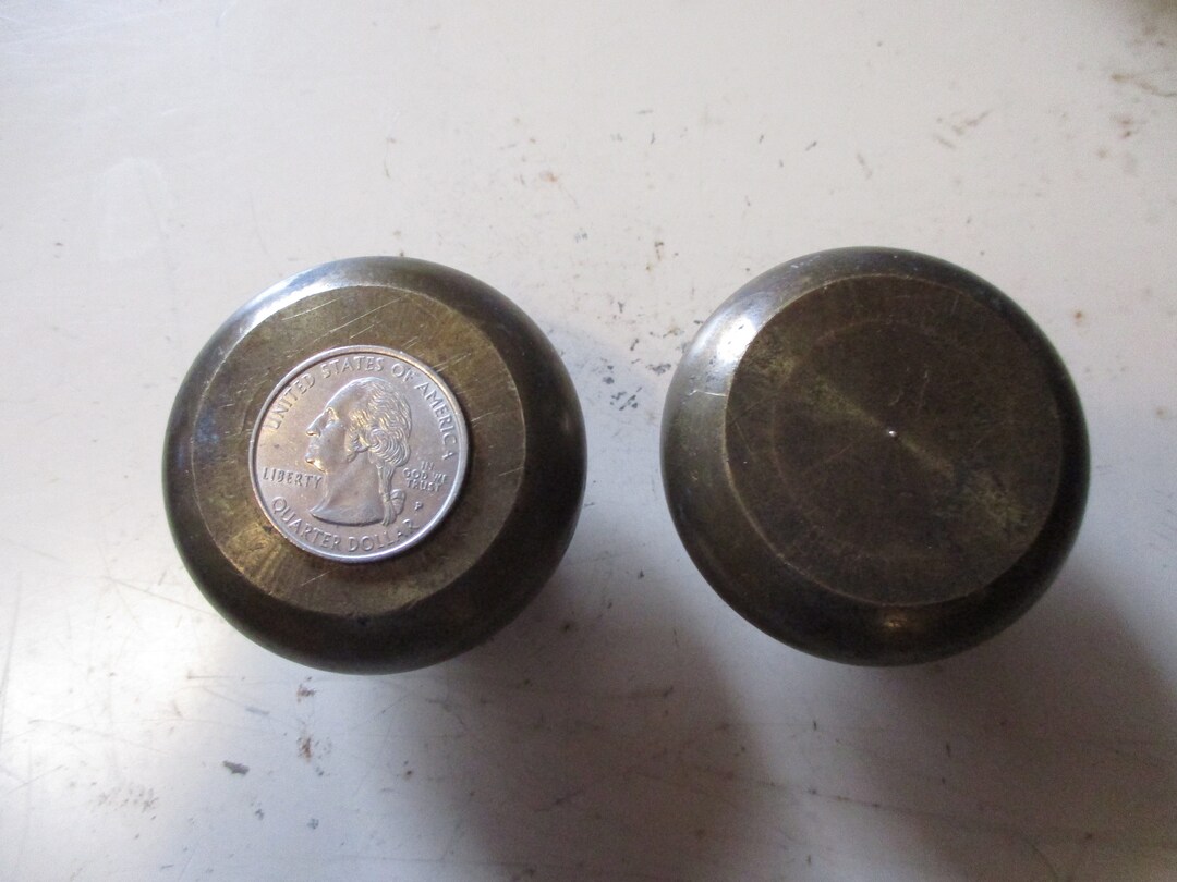 2 Large Brass Knobs,solid Brass Knobs,dresser Knobs,drawer Knobs,2 Inch ...