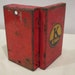 Small Red Metal Box,industrial Metal Box,salvage Metal Box,rustic Metal ...
