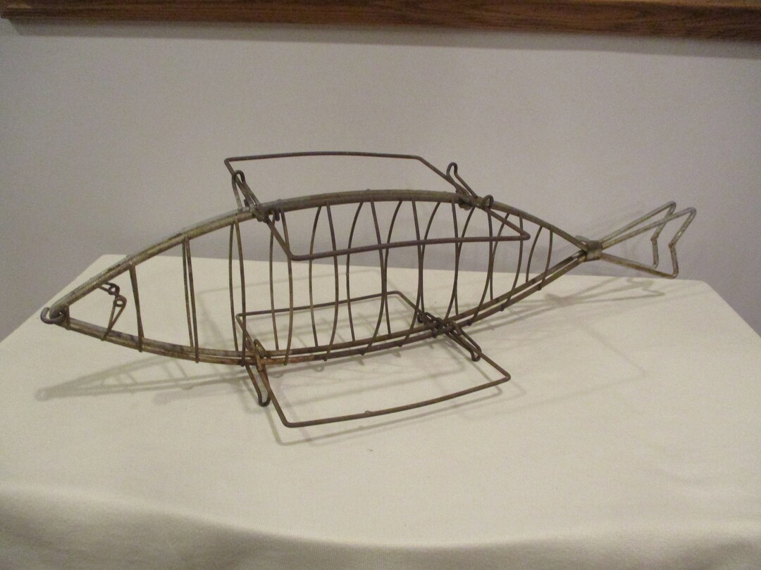 Fish Grill Basket,bbq Fish Basket,hanging Wire Fish,wire Fish Sculpture ...
