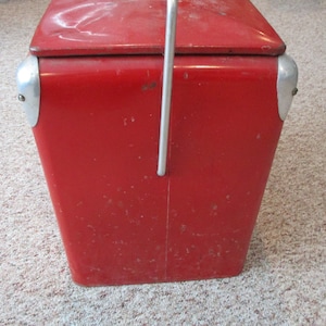 Coca Cola Red Metal Cooler,metal Cooler,ice Box,vintage Picnic,beer ...