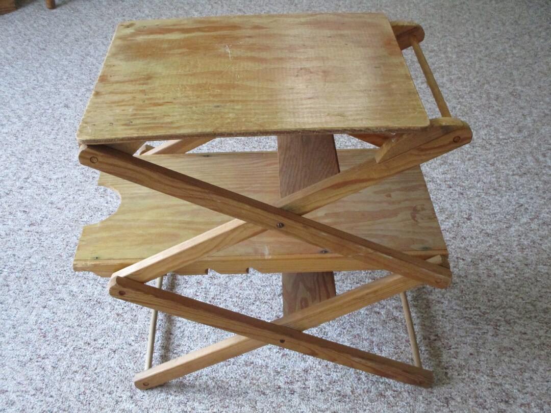 2 Tier Folding Table,wood Tiered Plant Stand,collapsible Table,display ...