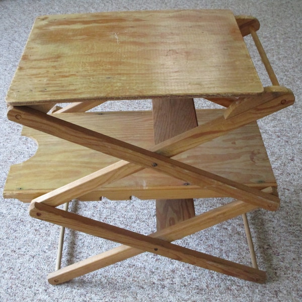 Wood Folding Table - Etsy