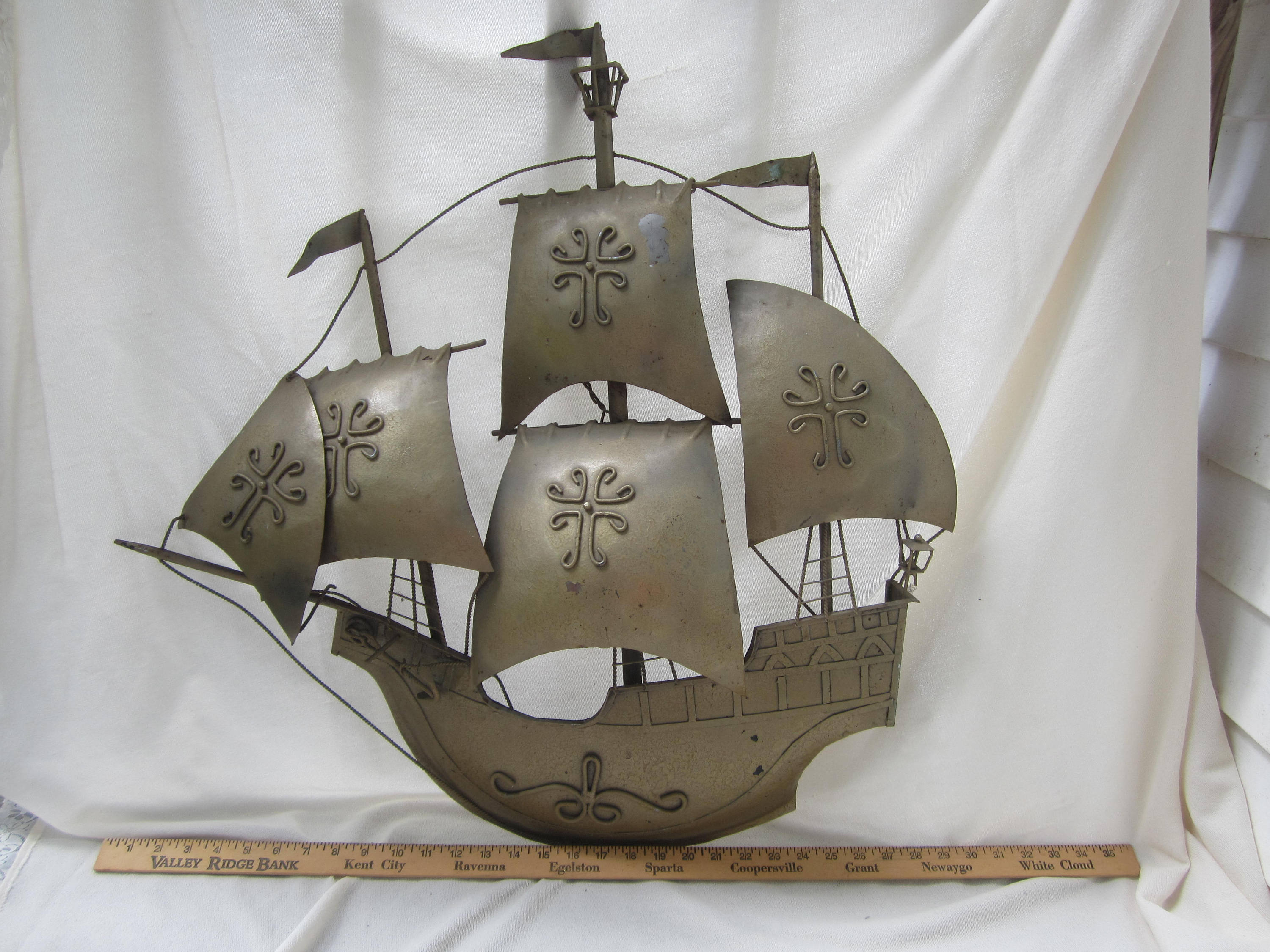 Large Hanging Ship Metal Wall Decor Nautical Decor Big Etsy