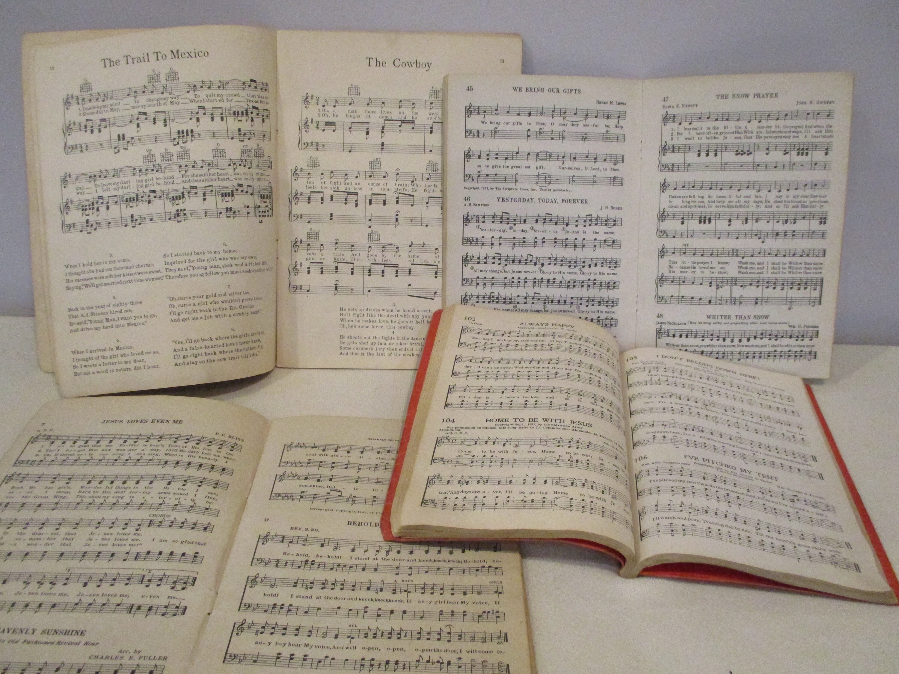 4 Vintage Songbooks for Children,cowboy Songs,old Songs,favorite Songs ...