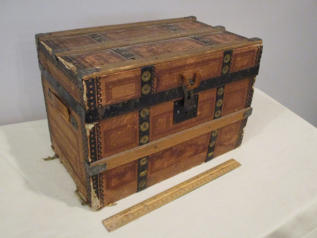 Antique Salesman Sample Trunk,salesman Sample Traveling Trunk,miniature ...