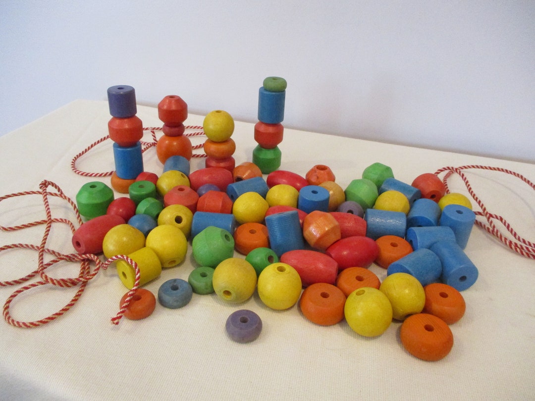 75 Playskool Jumbo Beads,party Icebreaker,building Toy,educational Toy ...