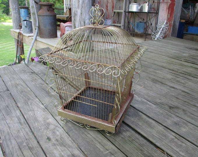 Old Metal Bird Cage,decorative Bird Cage,large Hanging Metal Bird Cage ...