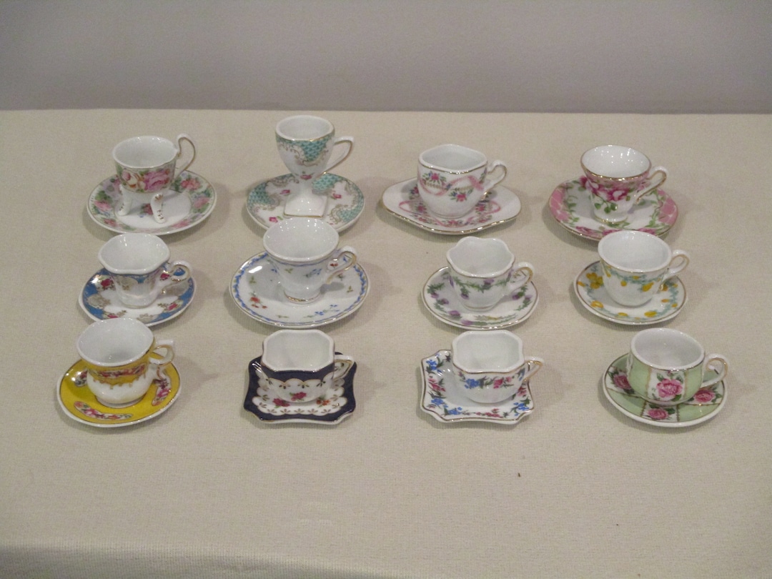 12 Miniature Tea Cups and Saucers,bridal Shower,tea Party Favors,child ...
