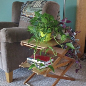 2 Tier Folding Table,wood Tiered Plant Stand,collapsible Table,display ...