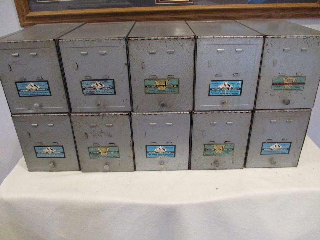 Metal Prescription File Box,gray Pharmacy File Box,apothecary File Box ...