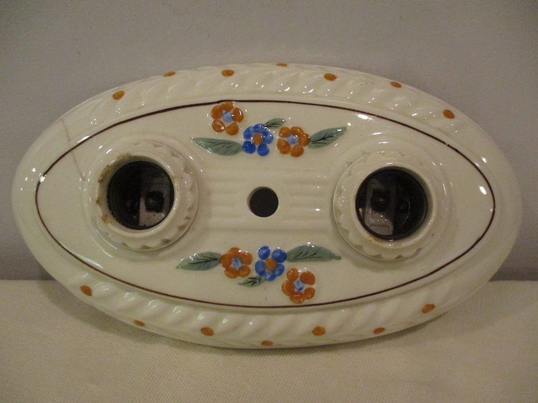 Floral Porcelain Ceiling Fixture,flush Mount Ceramic Light Fixture ...